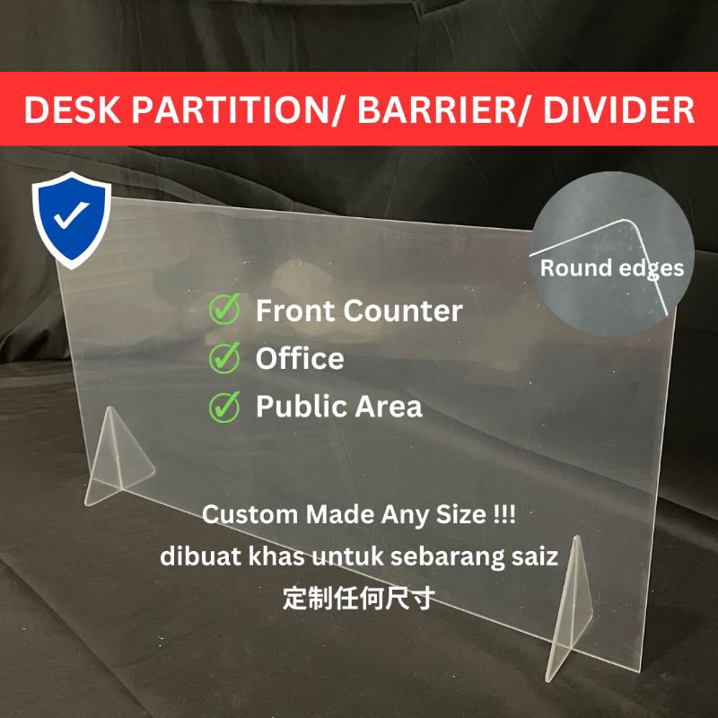 Acrylic Divider/ Partition/ Barrier/ Front Counter Anti Direct Air ...
