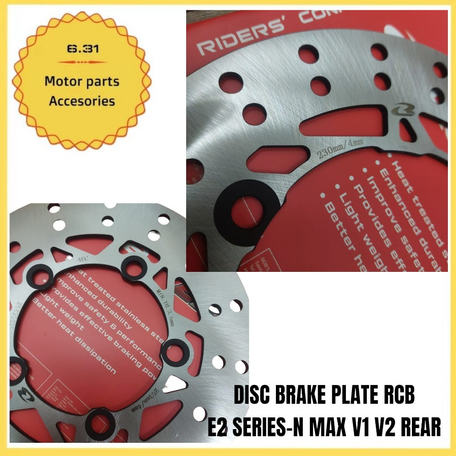 RCB E2 SERIES DISC PLATE YAMAHA N MAX V1 V2 REAR BELAKANG DISC 230MM 3 ...