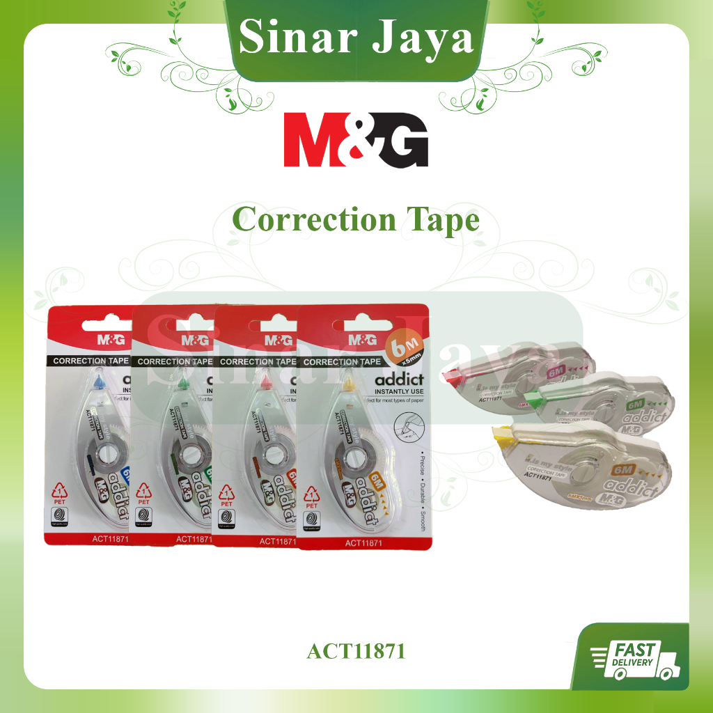 [SJ] M&G Correction Tape 5mm x 6m ACT11871 / 11871 (1pc) | Shopee ...