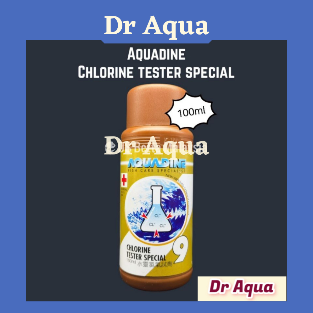 AQUADINE CHLORINE TESTER SPECIAL (100ml) Aquarium fish ikan Test Clorin ...