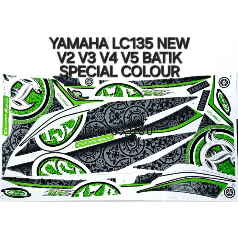 YAMAHA LC135 NEW V2 V3 V4 V5 ( 6 ) BODY STICKER BATIK EDITION SPECIAL ...