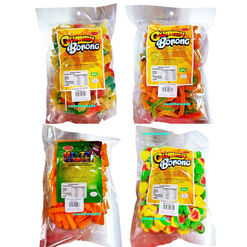 Jomei Gummy Borong Gula gula Candy Mix Fruit Snake/Heart/Popsicle ...