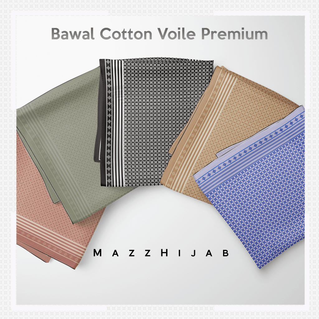 Bawal Cotton Voile Premium Tudung Printed With Laser Cut Design Corak ...