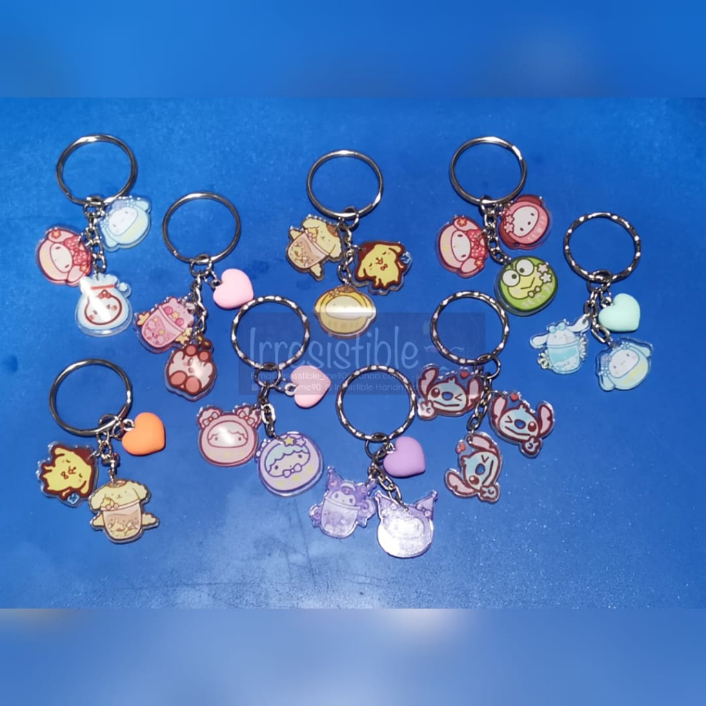 Sanrio Stitch Acrylic 4cm Cartoon DIY Handmade Keychains | Shopee ...