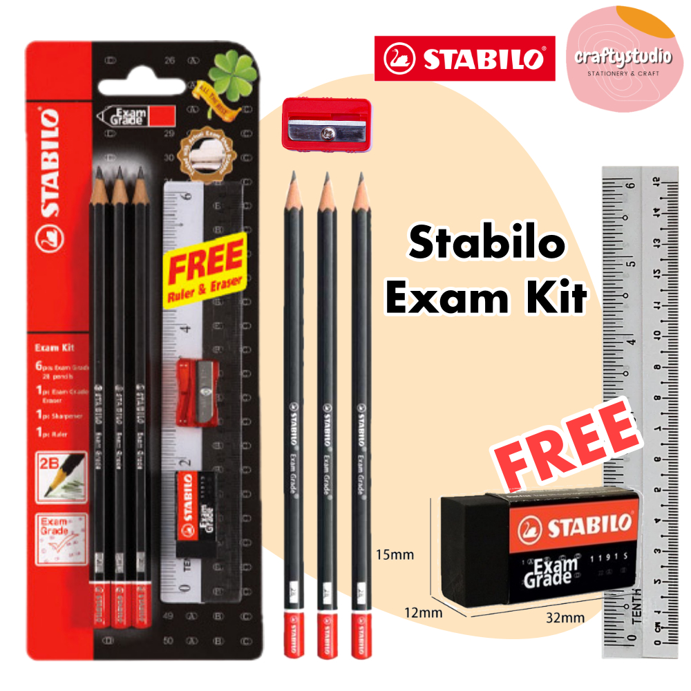 Stabilo Exam Grade 2B Pencil Blister Pack, Stabilo Exam Kit, Stabilo ...