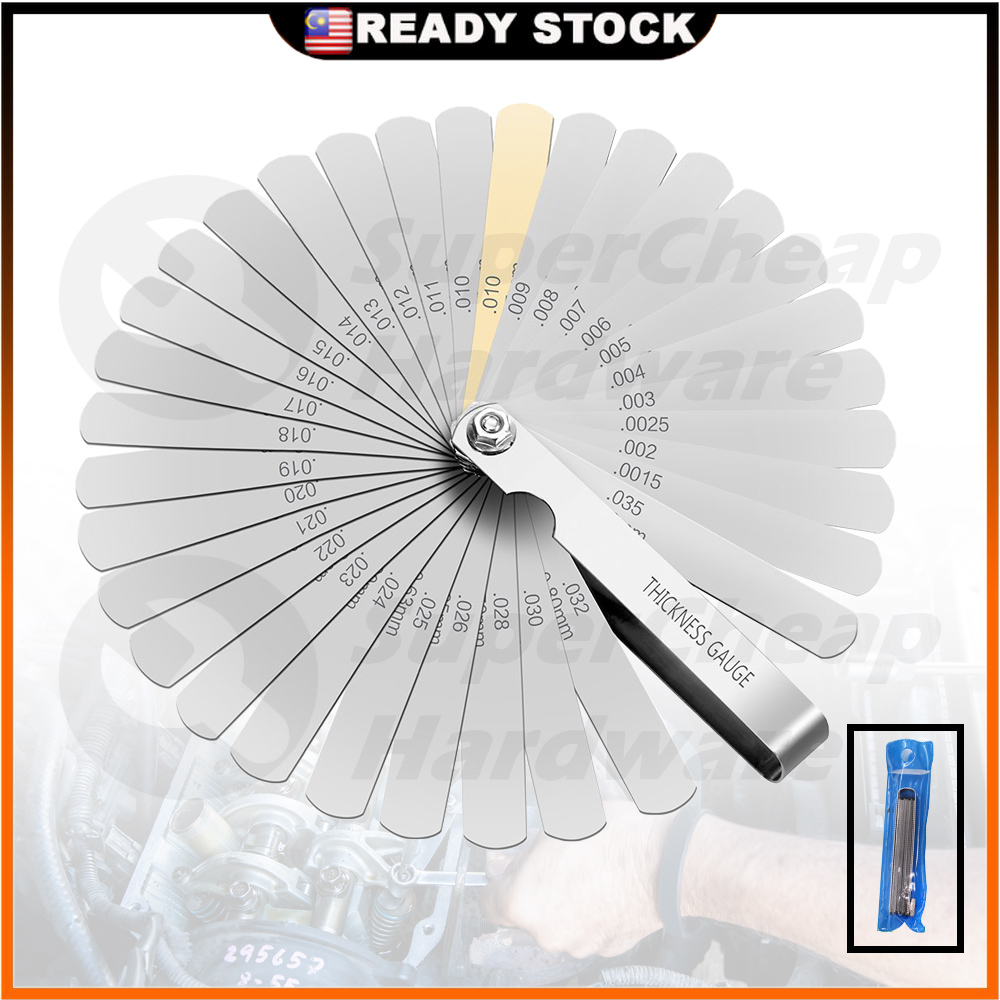 Metric Feeler Gauge Thickness Gauge 32/17/16/14 Blade Filler Feller Engine Valve Tappet ...