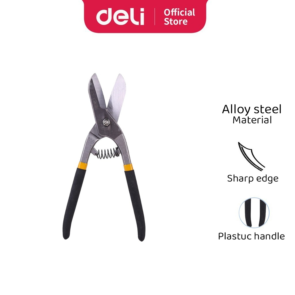 Deli Tools DL4371 Tin Snips 10" 55 Carbon Steel Material Removable ...
