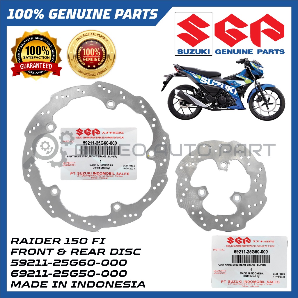 SUZUKI RAIDER 150 FI FUEL INJECTION FRONT DISC REAR DISC PLATE DISC ...
