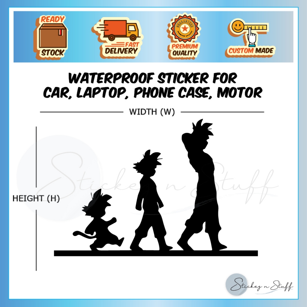 Dragon Ball Songoku Goku Z Kid Sticker Reflective GT Son Super Saiyan ...