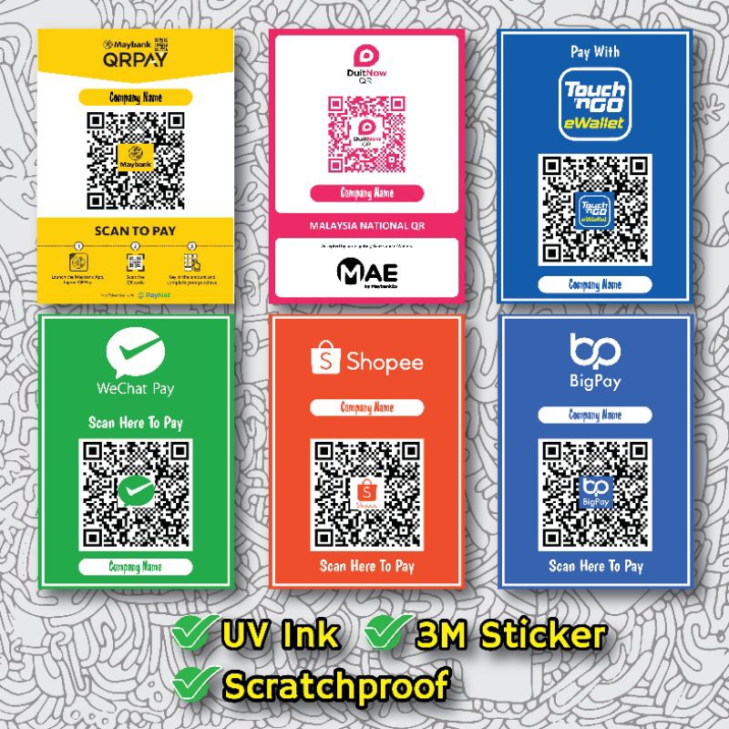 QR Code A5 Size sticker with Board/ without board | Shopee Philippines