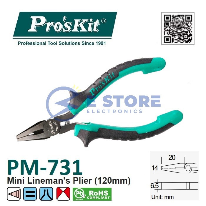 Pro'sKit PM-731 Mini Lineman's Plier (120mm) | Shopee Philippines