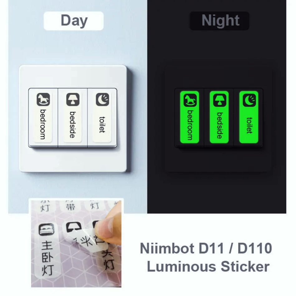 NIIMBOT D11 D110 D101 Luminous label creative switch sticker waterproof ...