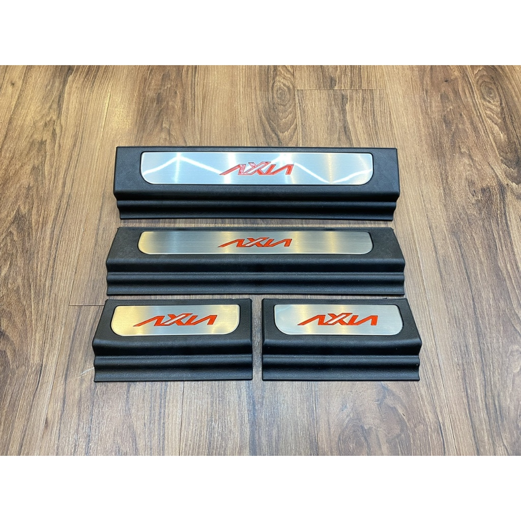 Perodua Axia 2023 OEM Side Steel Plate Blue LED 4Pcs Carbon Fiber Look ...