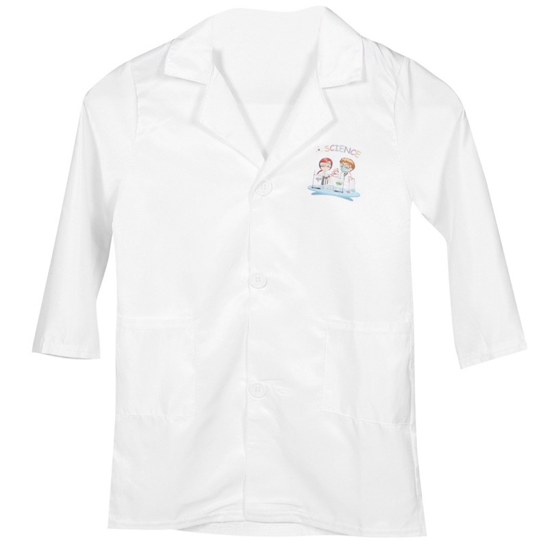 Kids Lab Coat Kids White Coat Baju Doktor Budak + | Shopee Philippines