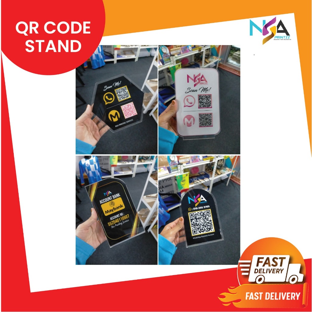 QR Code Standee Cashless Maybank MAE Stand Payment Duitnow Scan ...
