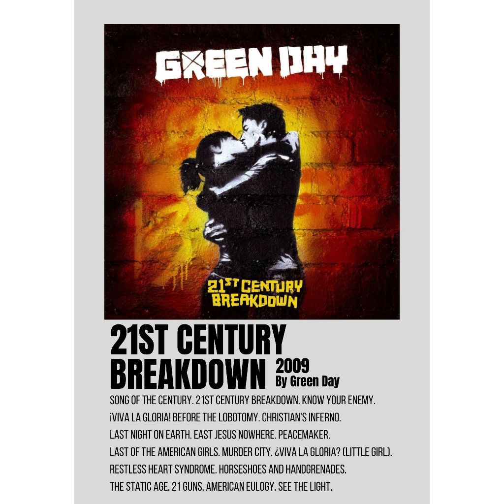 Album Cover Poster 21ST Century Breakdown by Green Day | Shopee Philippines