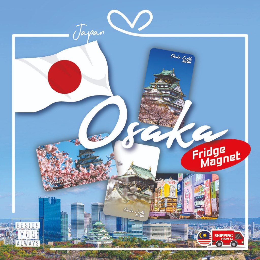 Japan Osaka Castle/Dotonbori Souvenir Fridge Magnet 9cm x 5.5cm ...