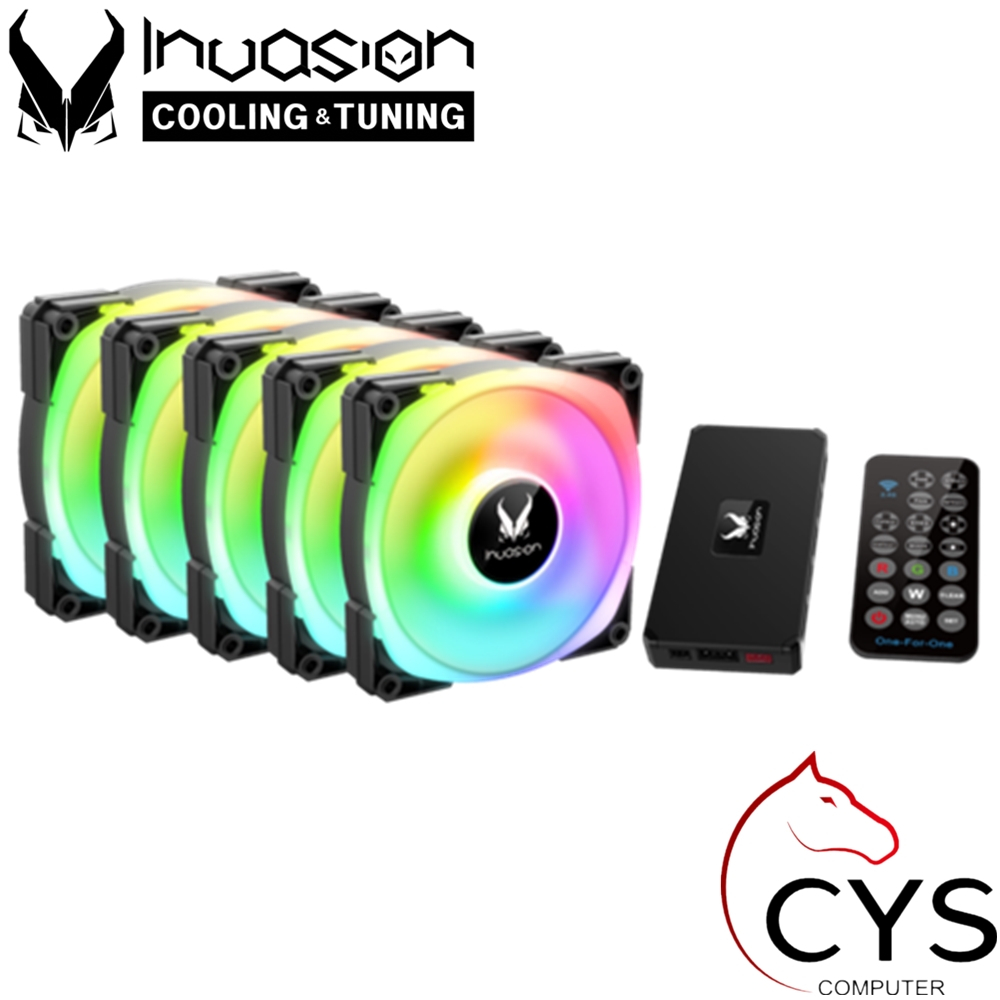 INVASION MF-120 6 IN 1 PACK 12CM ARGB PC CASING FAN WITH REMOTE CONTROL ...