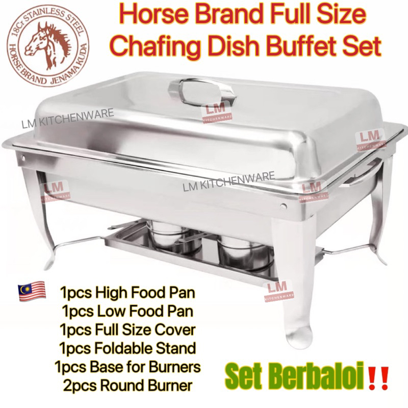 FULL SIZE CHAFING DISH STAINLESS STEEL FOOD PAN / BEKAS BUFFET SET ...