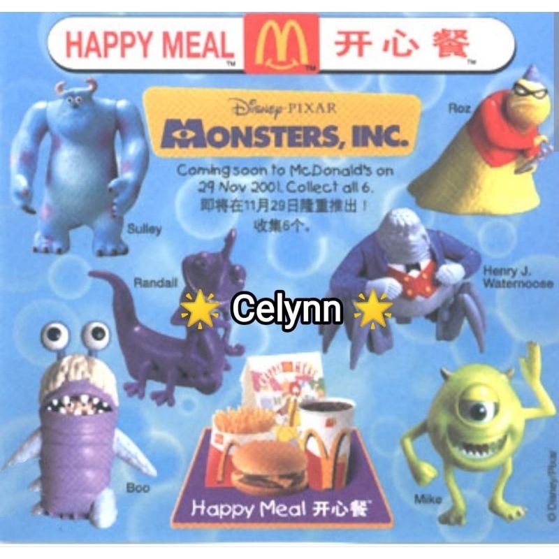 Mcd Mcdonalds Mcdonald's Mekdi Happy Meals Toys Disney Pixar MONSTERS ...