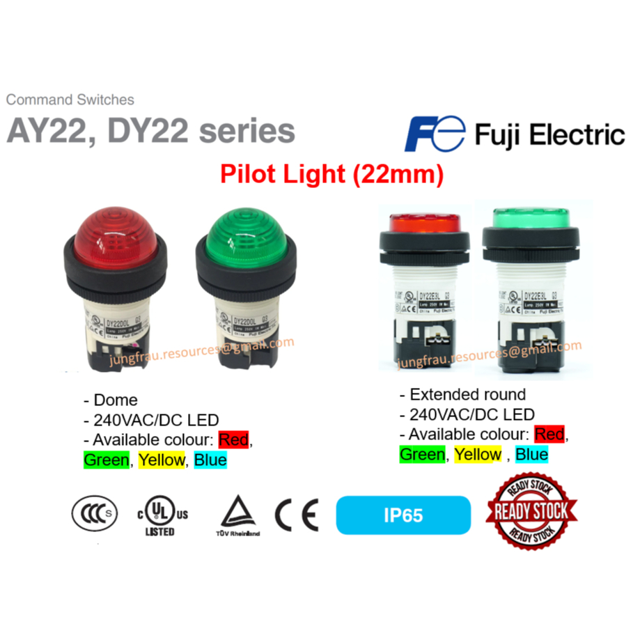 FUJI ELECTRIC Indicator Light Pilot Lamp LED 22/25mm 240VAC 240VDC Red ...
