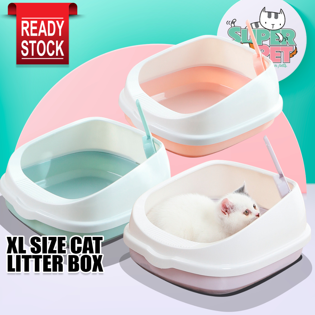 Extra Large Size Semi Enclosed Cat Litter Box For Big Fat Cat Toilet ...