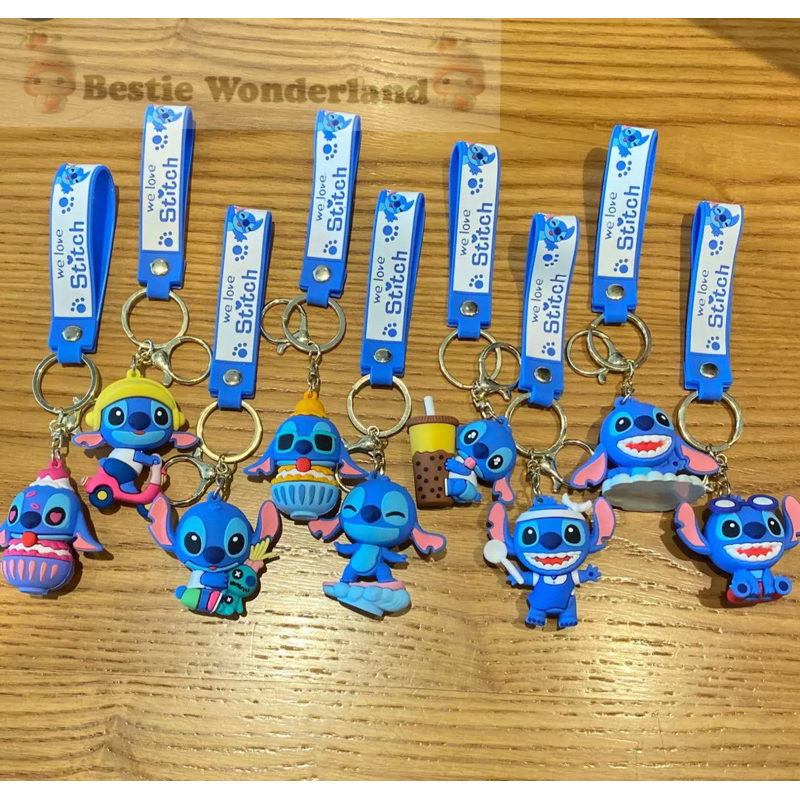 Stitch Backpack Rubber Car Keychain Kids Toy Party 迪奇卡通变装钥匙扣车背包可爱钥匙扣儿童小 ...