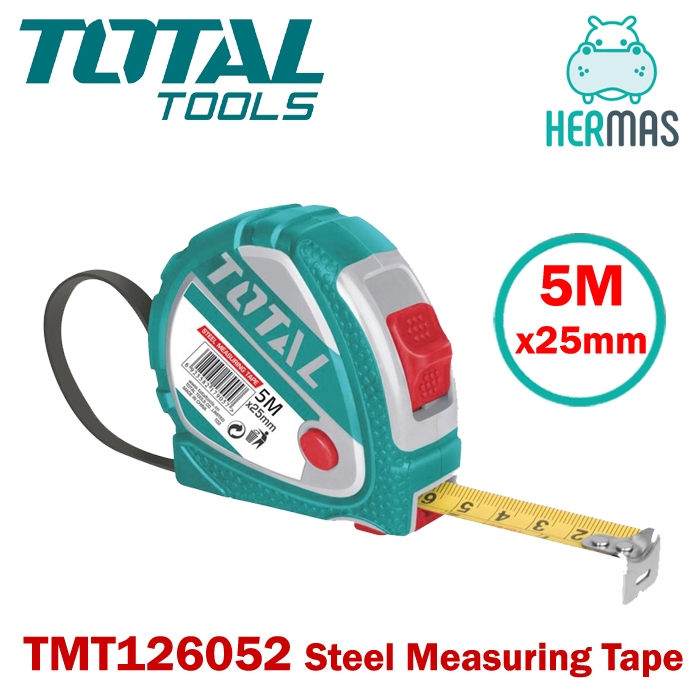TOTAL TMT126052 5 meter (5m) x 25mm Steel Measuring Tape | Shopee ...