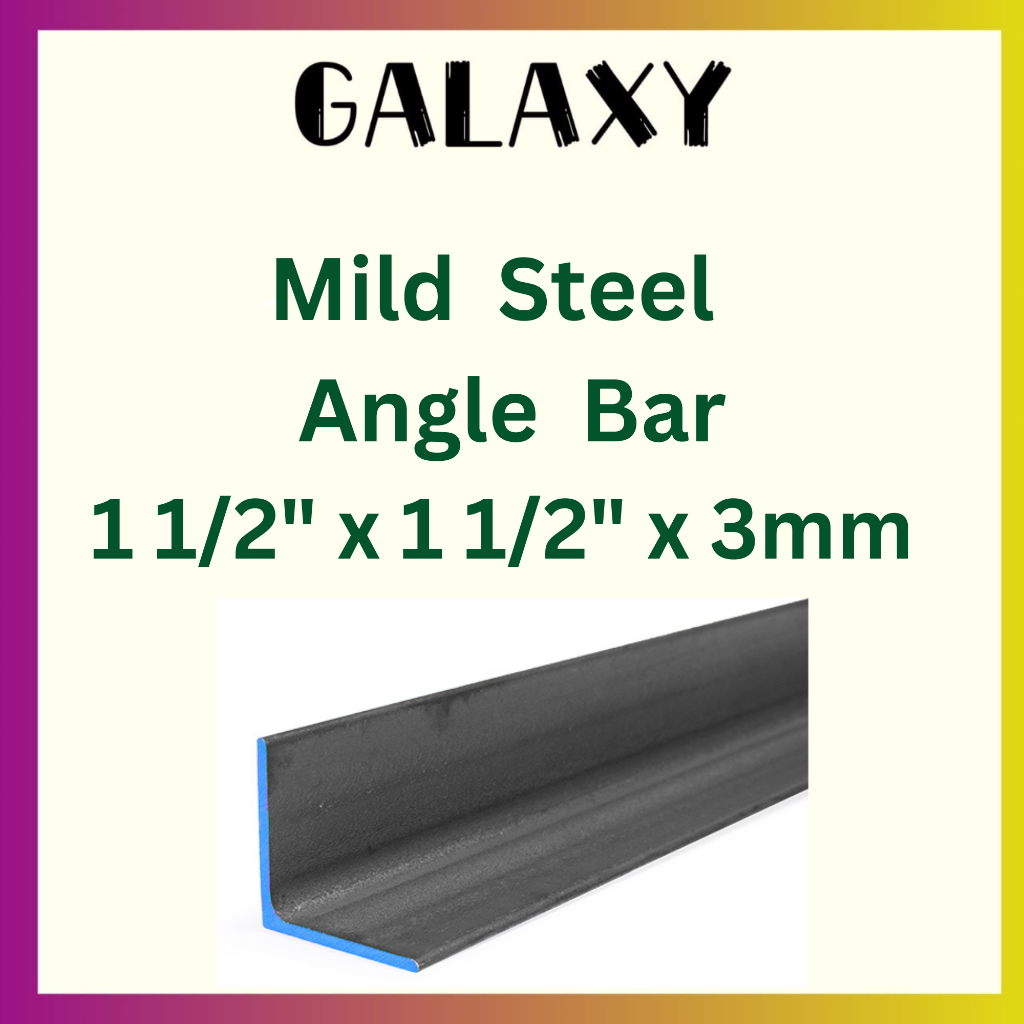 ANGLE BAR Mild Steel 1 1/2" x 1 1/2" x 3mm Thickness / Besi L Angle Bar ...