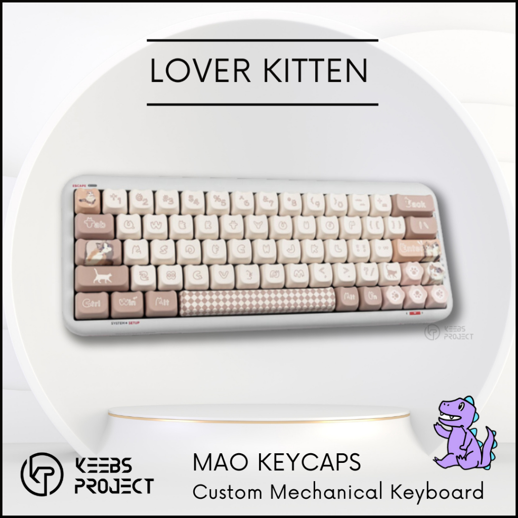 Lover Kitten MAO Profile Cute Cat Ears Keycaps for Mechanical Keyboard ...