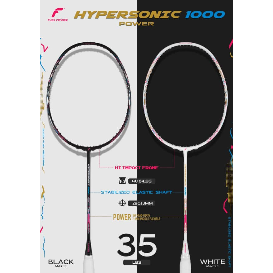 FLEX POWER Racket HYPERSONIC 1000 | Shopee Philippines