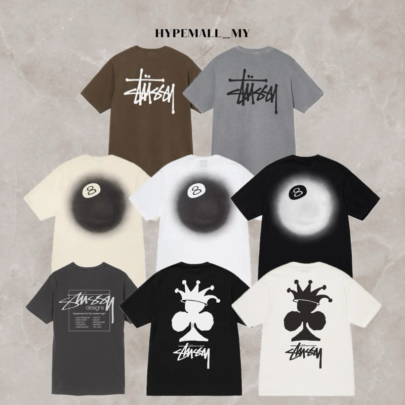 Stussy Graphic Tee Collection 17 (Basic Stussy Coffee / 8 Ball Fade ...