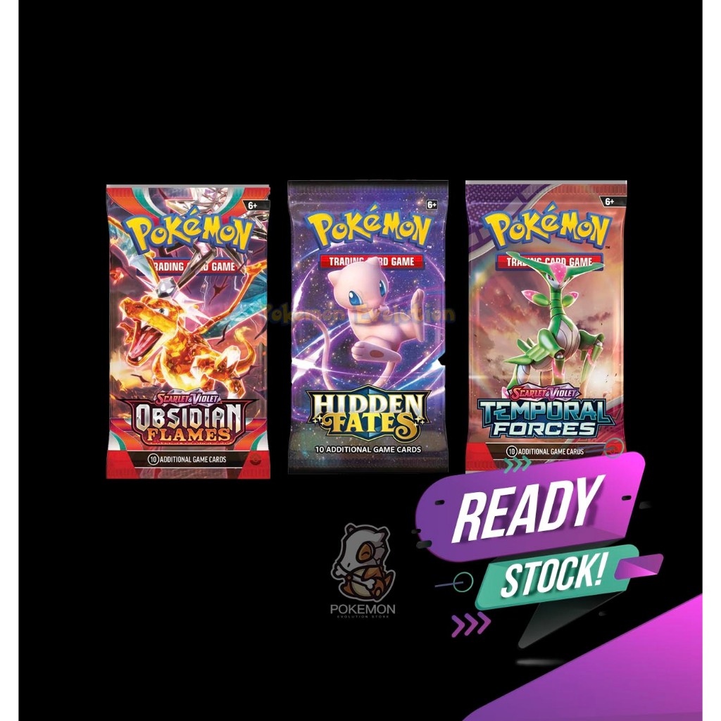 Pokemon TCG Temporal Force, Obsidian Flames Booster, Hidden Fates ...