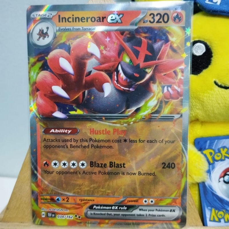 Incineroar ex 034/162 - Temporal Forces Pokemon tcg card | Shopee ...