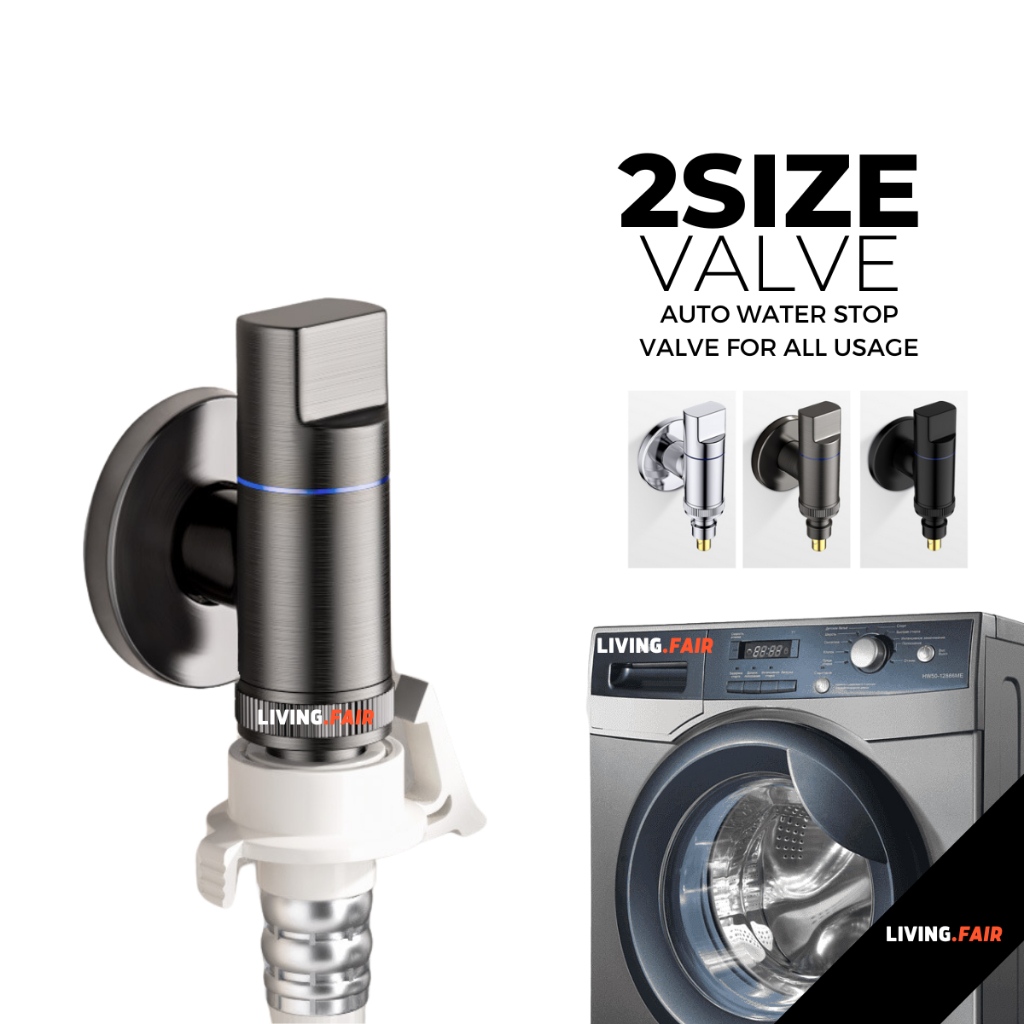 Living Fair Universal Washing Machine Valve Automatic Water Stop Clip ...