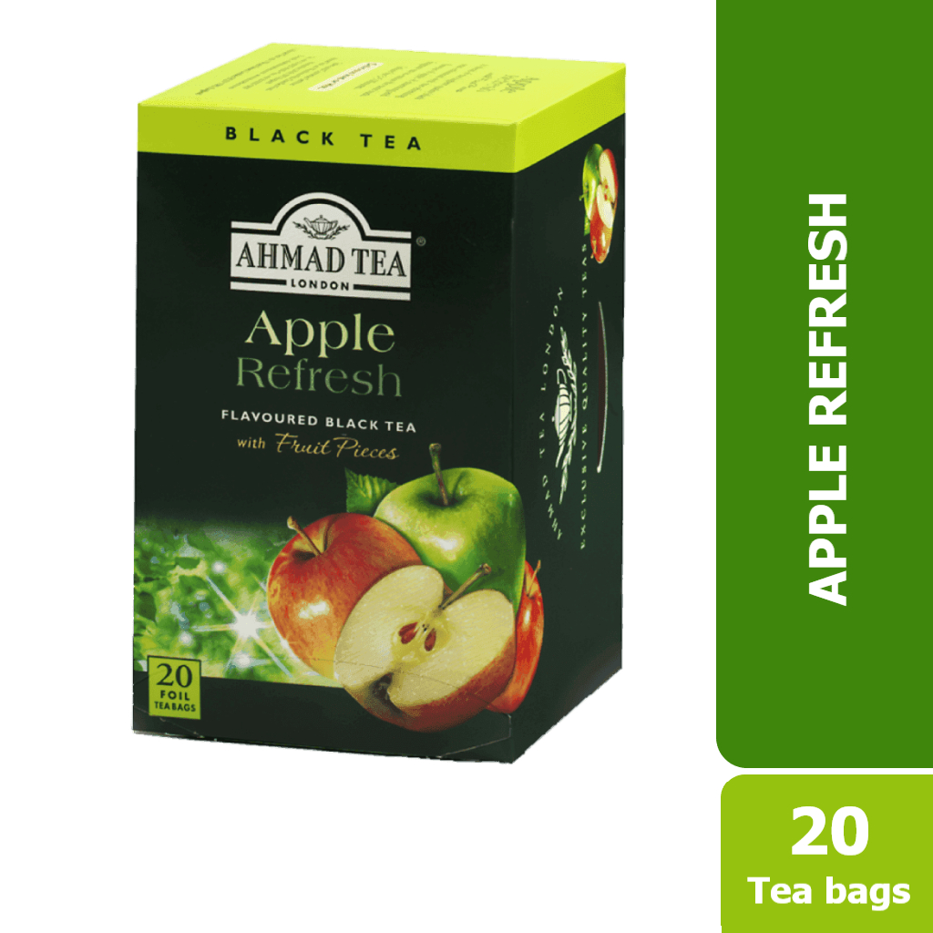 AHMAD TEA Apple Refresh Fruit Flavoured Black Tea 2g x 20 Tea Bags ...