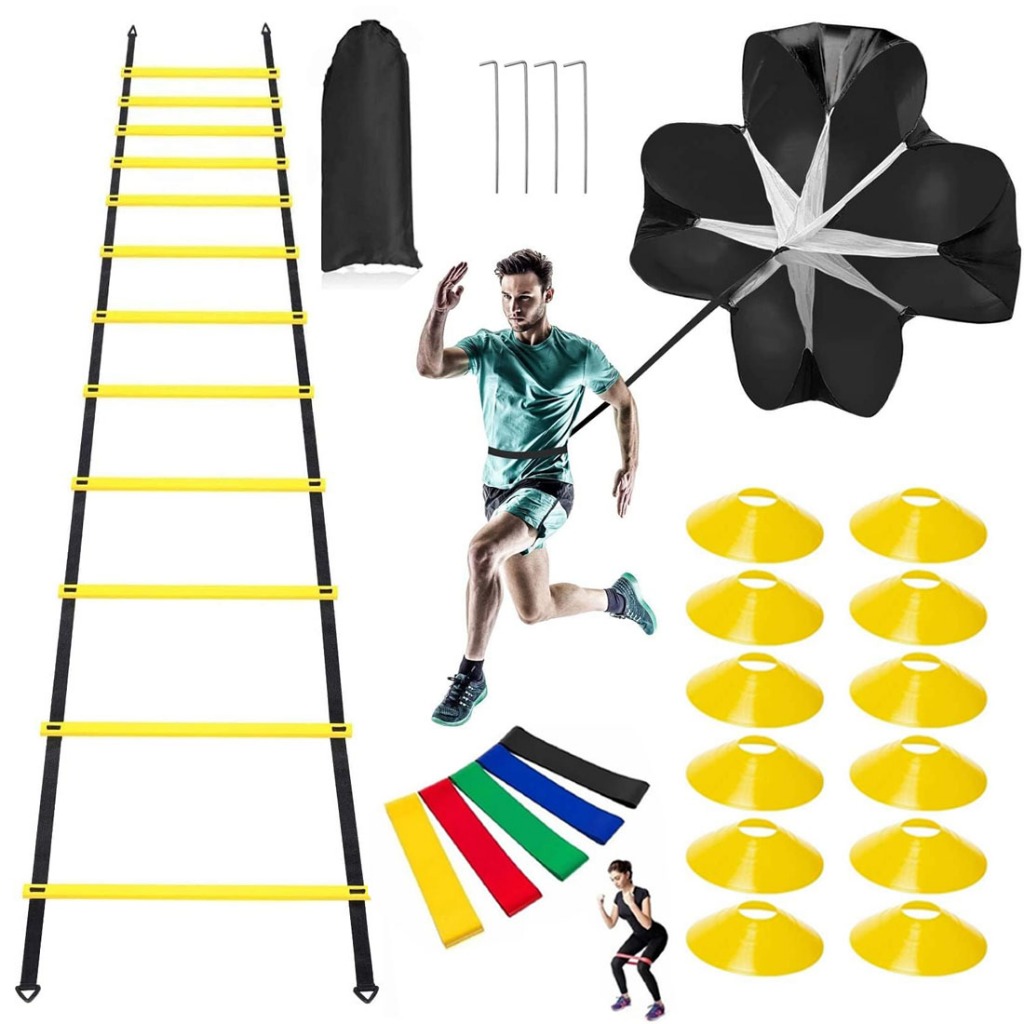Speed Agility Ladder Training Set-12 Rung 6M Agility Ladder,12 Disc ...