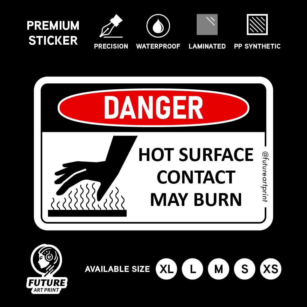 Danger Hot Surface High Temperature Burn Hand Finger Risk Hazard ...