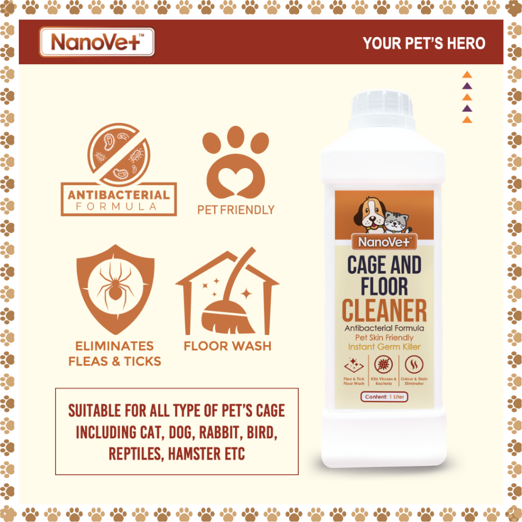 Nanovet Pet Cage and Floor Cleaner Concentrate 1 Liter Cage Wash ...