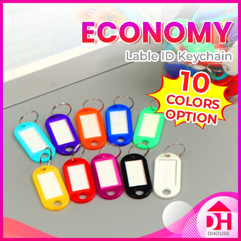 Multi Color Plastic Key Tag Keychain Label ID Name Room Address Luggage ...