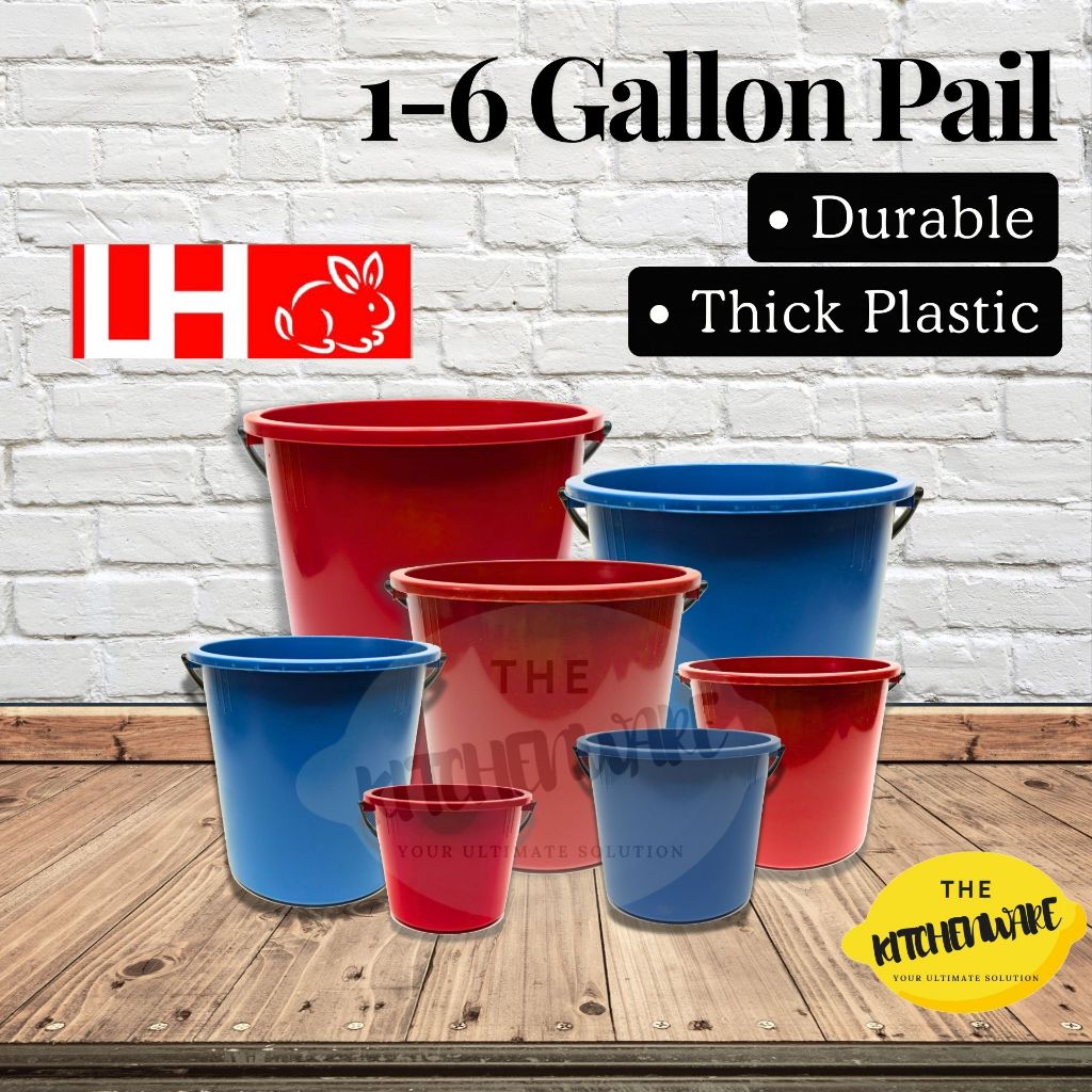 1-6 gallon Plastic Pail / Bucket / Baldi Air/ Bakul/ Tong Mop | Shopee ...