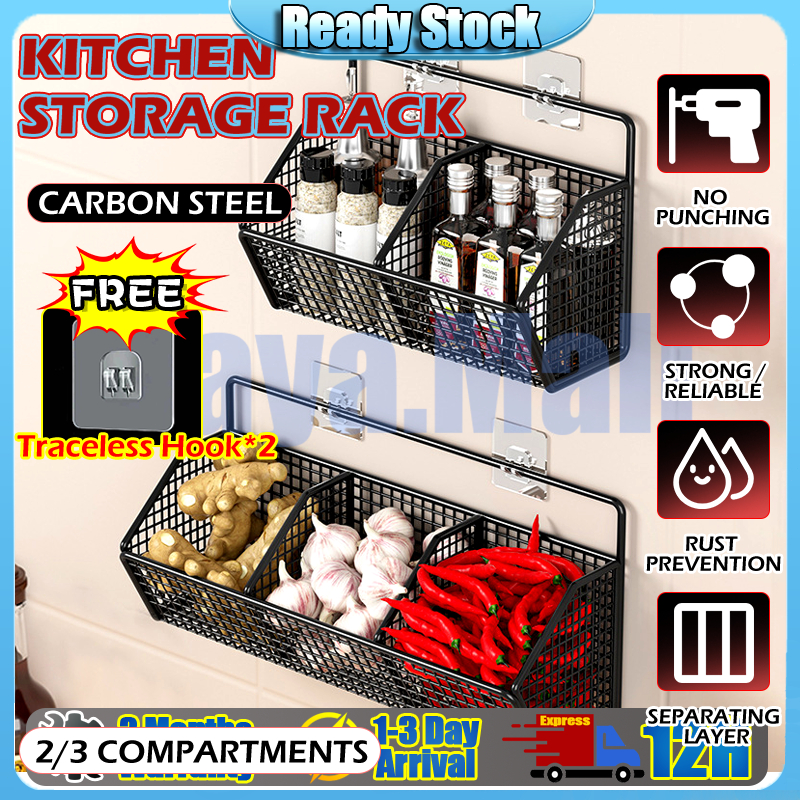 Kitchen Onion Storag Rack Garlic Storage Basket Rack Wall Mounted ...