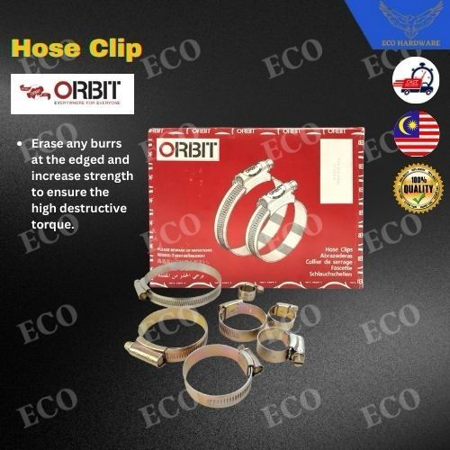 1box ORBIT High Quality Hose Clamp Clip Klip Paip Worm Drive Clips ...