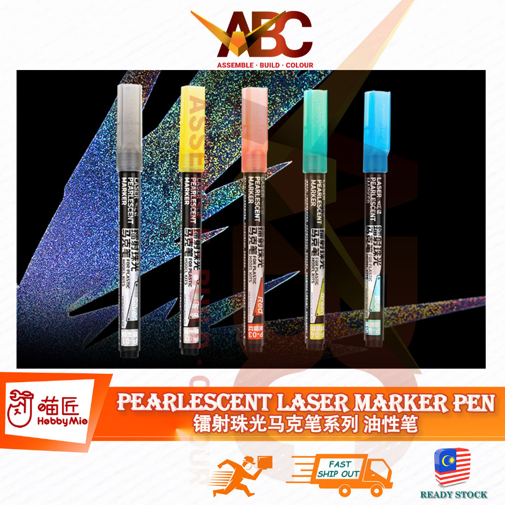 (HobbyMio) Pearlescent Laser Marker - Metallic Colour Pen Oil Based ...