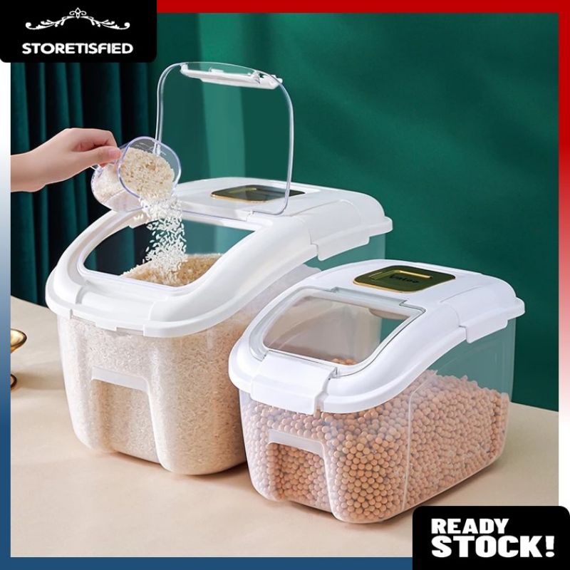 Rice CONTAINER 10 KG Cereal Storage Container Nut Container Transparent ...