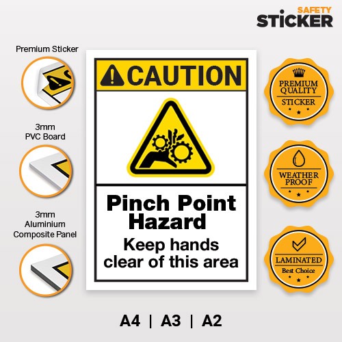 Caution Sign Pinch Point Hazard | Shopee Philippines