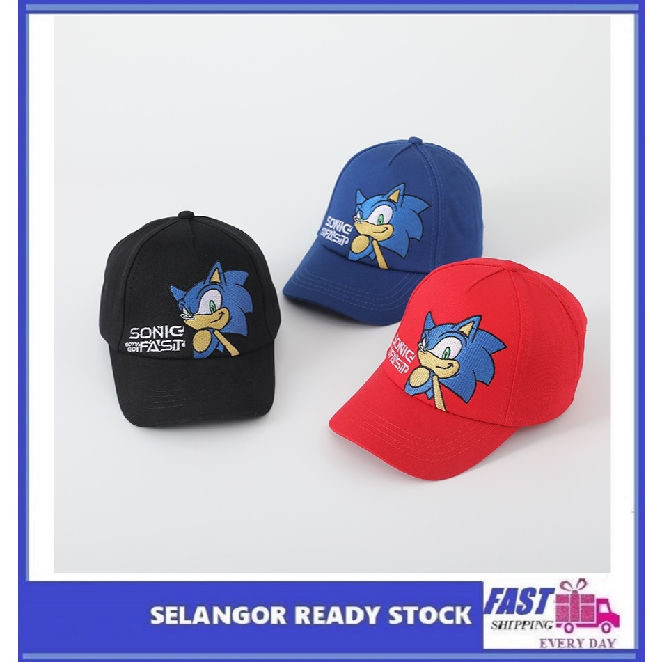 Selangor Sonic Hedgehog 3D Embroidery Supersonic Hats Baseball Cap ...
