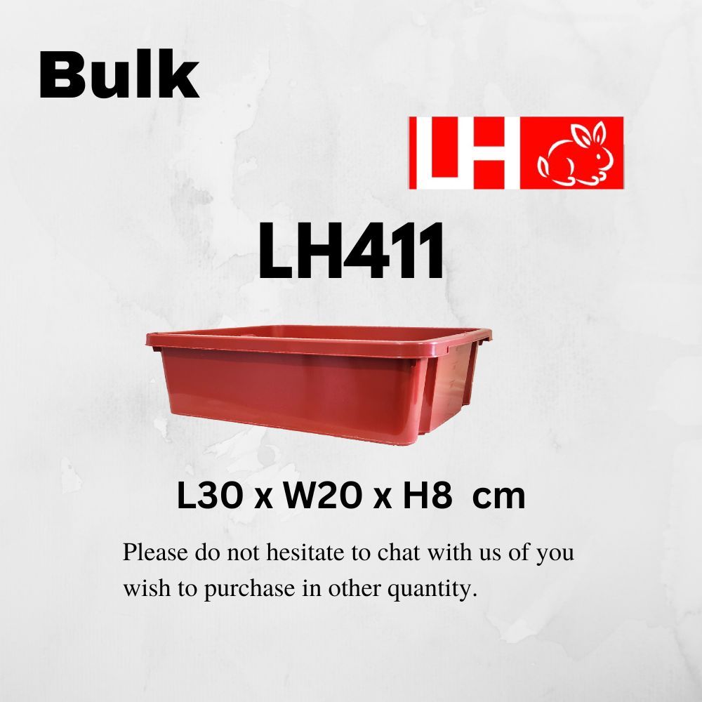 LH411 Rectangle Plastic Tray Blue/Red 2 Ways Stackable Tray Plastic ...