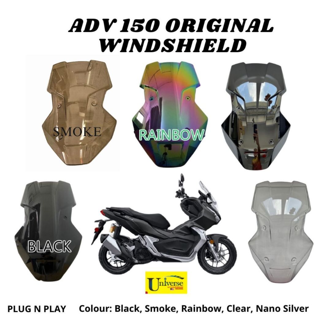 HONDA ADV 150 ADV160 DESIGN WINDSHIELD VISOR SMOKE CLEAR | Shopee ...