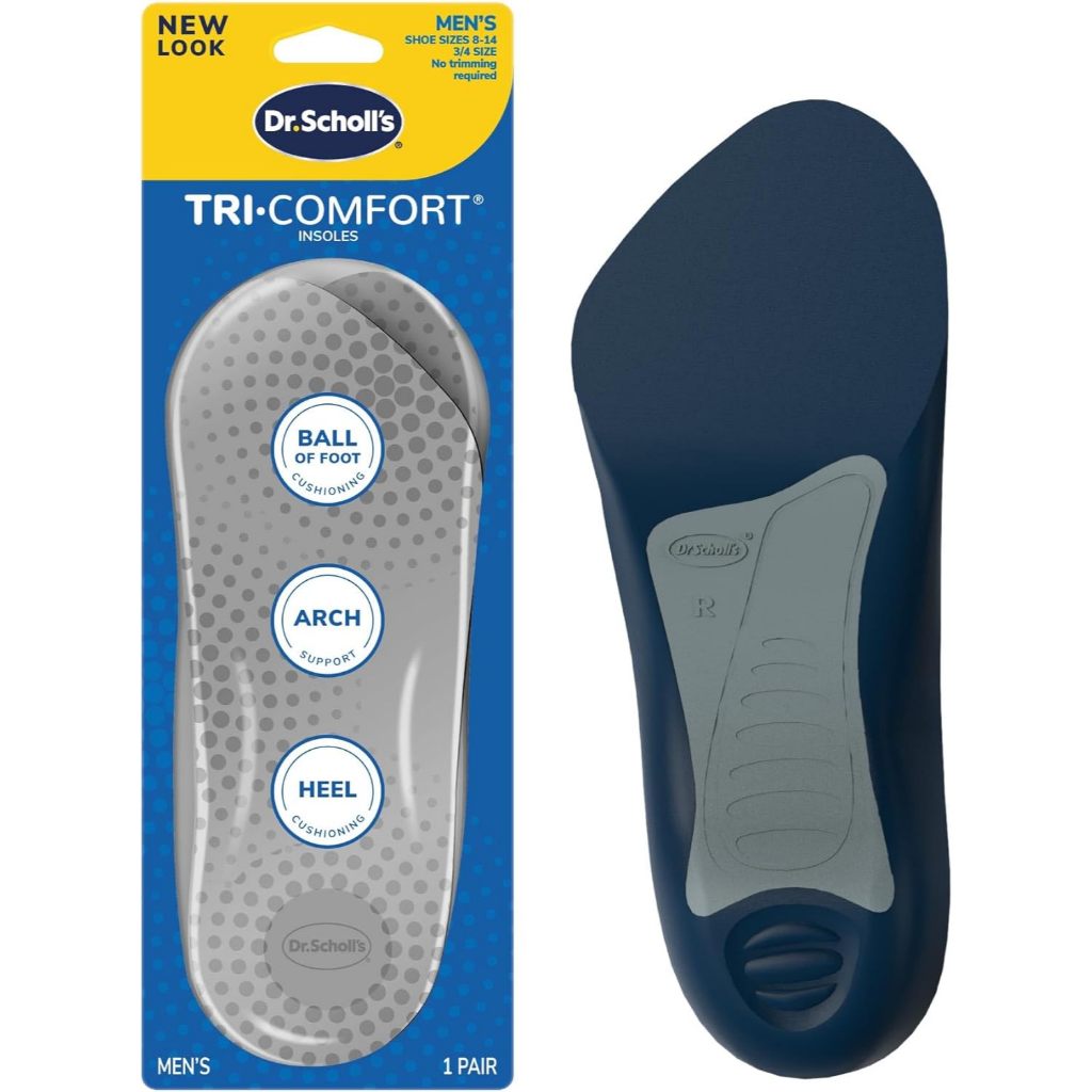 Dr. Scholl’s Tri-Comfort Insoles Men Women Comfort Heel Arch and Ball ...
